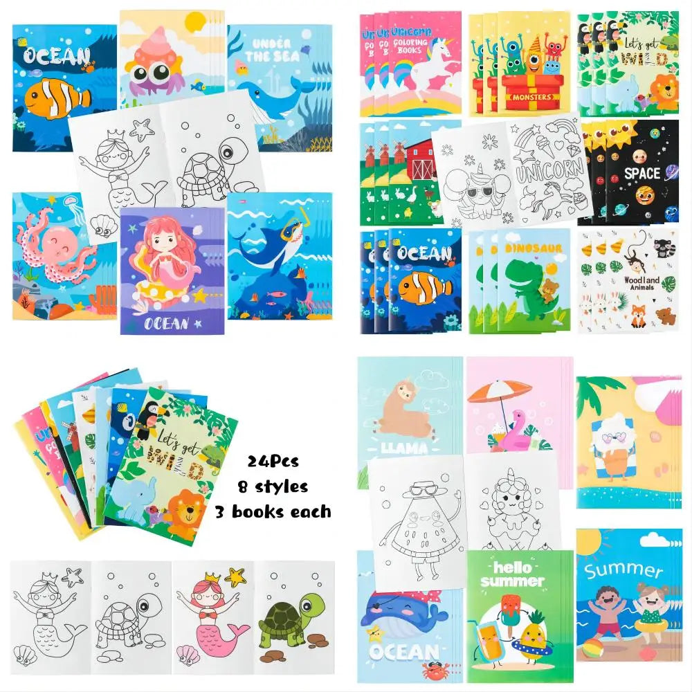 24pcs Coloring Books Colouring Pages Bulk Ocean Colorful Drawing DIY A ...